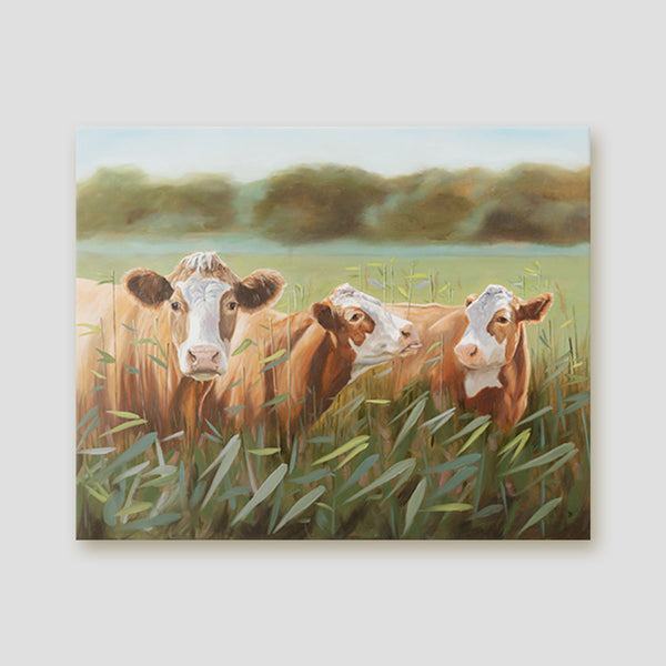 Ladies Who Lunch - Cow Canvas - Laura Beardsell-Moore Fine Art