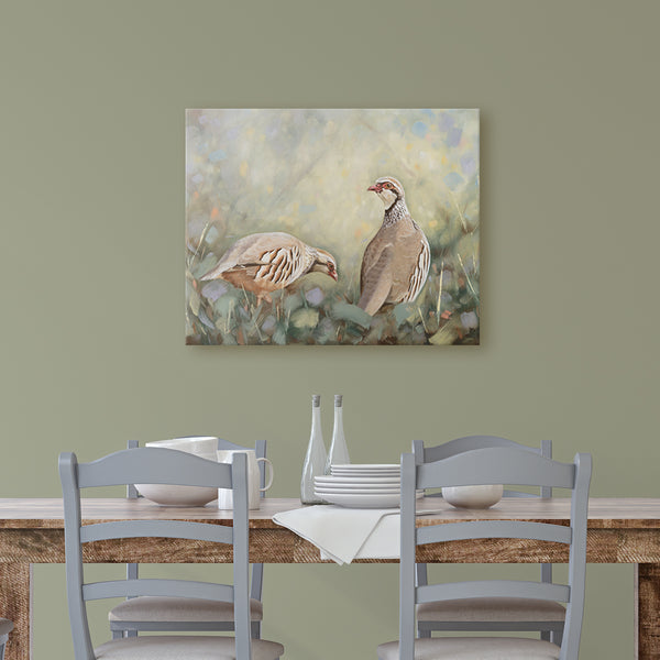 Pair of French Partridges Canvas Print - Laura Beardsell-Moore Fine Art