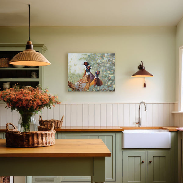 'The Wild Boys' Pheasant Canvas - Laura Beardsell-Moore Fine Art
