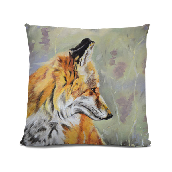 Precious - Fox In The Heather Cushion - Laura Beardsell-Moore Fine Art